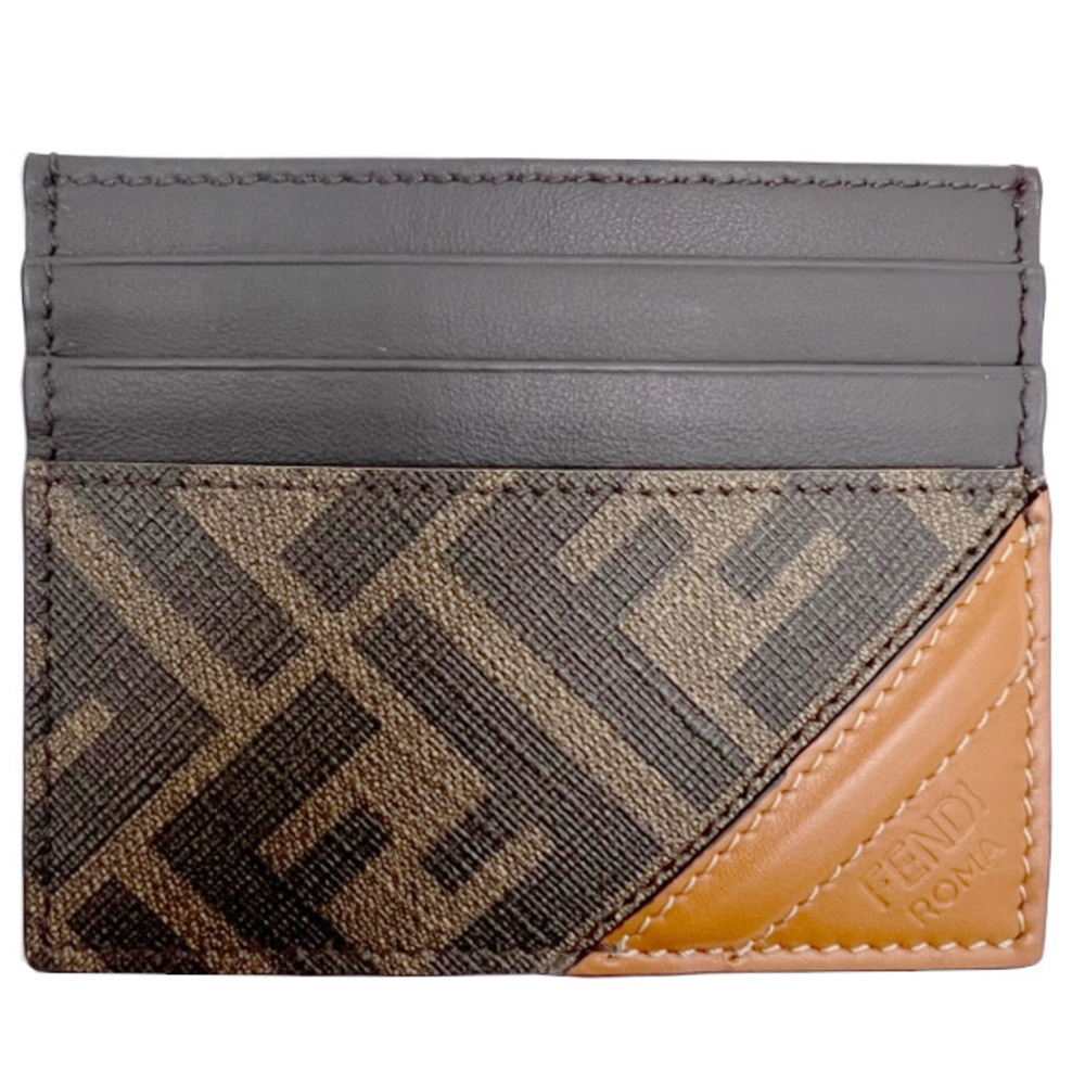 Fendi Card Case Ff Pattern Brown - Gem